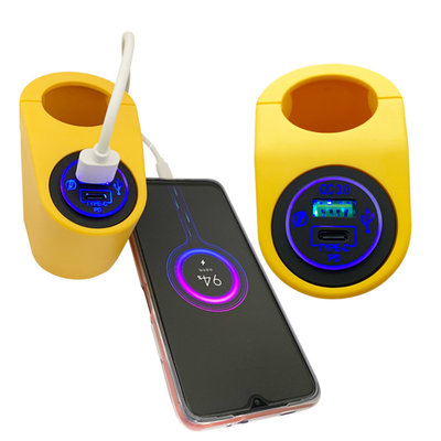 QC 3.0 Car Charger 12V 24V dual USB power socket digital display voltmeter For car Boat yacht bus RV