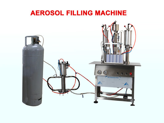 Stainless Steel Semi Automatic Aerosol Filling Machine for Leather Spray Can Filling