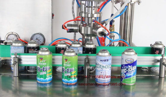 Under Cap Freon Refrigerant Filling Machine , Spray Can Filling Machine