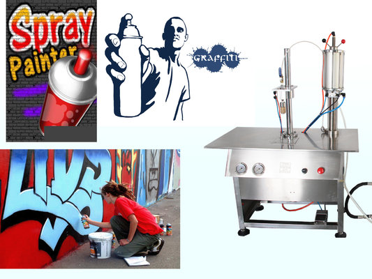 Mirror Chrome Spray Paint Filling Machine , Spray Can Filling Machine 20-750ml
