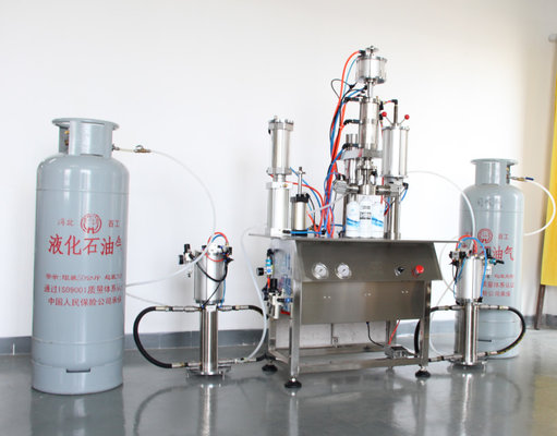 Aerosol Spray Refrigerant Filling And Sealing Machine , Under Cap Filling Machine