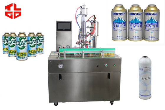 R134a Refrigerant Spray Can Filling Machine , Under Cap Freon Filling Machine