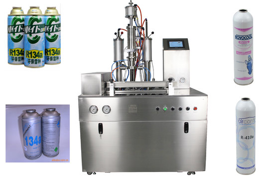 Pneumatic Freon Refrigerant Filling Machine , Aerosol Under Cap Filling Machine
