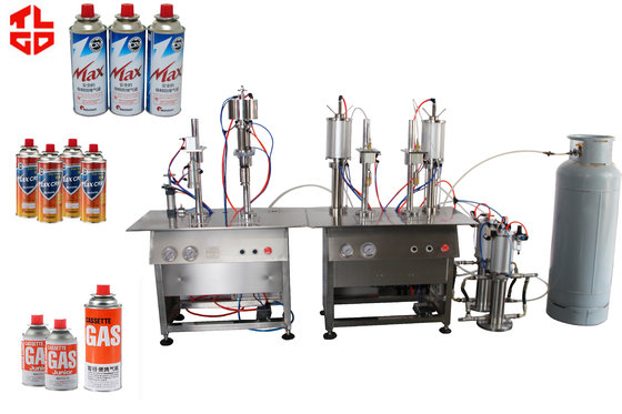Aerosol Spray Cartridge Butane Gas Filling Machine Semi Automatic Pneumatic Drive