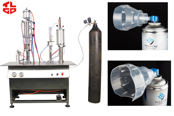 PLC System Vacuum Crimping Oxygen Filling Machine , Spray Tin Can Filling Machine