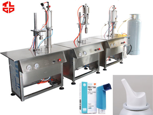 Asthmatic Bronchitis / Nasal Spray Filling Machine Semi Automatic 5000-8000cans/shift