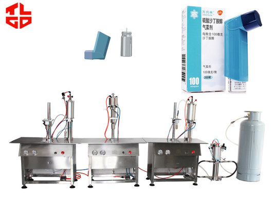 Pharmaceutical Dose Inhaler Spray Filling And Capping Machine Pneumatic Driven