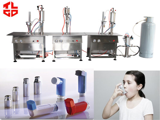 Aerosol Spray Filling Machine For Ipratropium Bromide Glass Bottle / Plastic Bottle