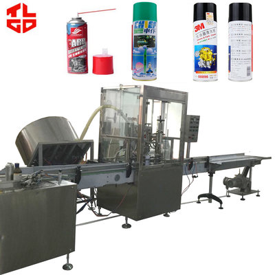 Pneumatic Drive Automatic Aerosol Filling Machine For Furniture Cleaner Spray