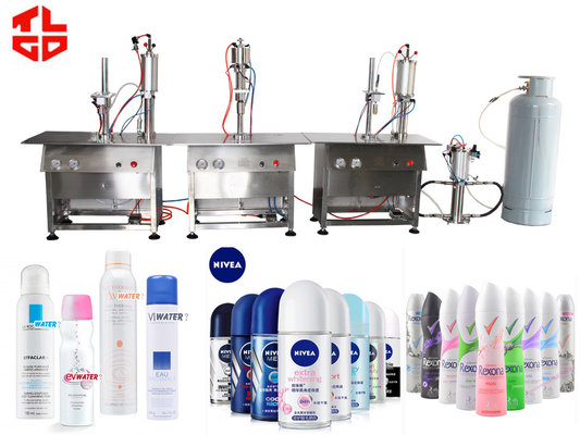 3 In 1 Aerosol Body Spray Filling And Capping Machine , Aerosol Can Filling Machine
