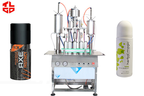 Semi Automatic Body Spray Filling Machine , Deodorant Aerosol Filling Equipment
