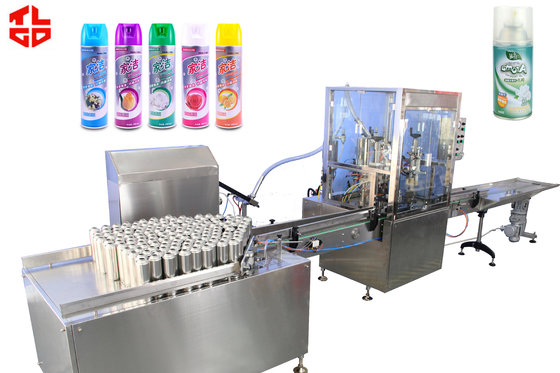 Deodorant Perfume Air Fresher Filling Machine 2000-3000cans/hr Fully Automatic