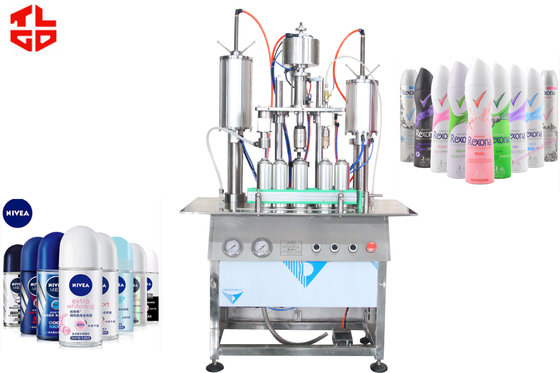 Perfume Semi Automatic Aerosol Filling Machine 3000-5000cans/Shift Pneumatic Power