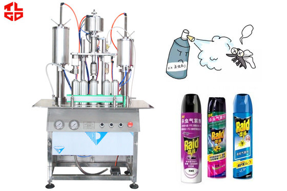 Semi Automatic Aerosol Can Filling Equipments For Insecticide Pesticide Sprays