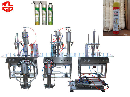 316 Stainless Steel PU Foam Aerosol Can Filling Machine Semi Automatic
