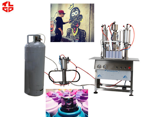 Aerosol Can Semi Automatic Filling Machine For Water Removable Spray Paint