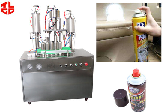 Efficient Can Filling Machine For Adhesive Remover Spray Semi Automatic 800-1100cans/Hour