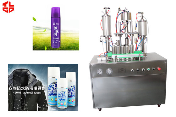 Semi Automatic Aerosol Spray Filling Machine for Leather Cleaner 0.65-1.0Mpa
