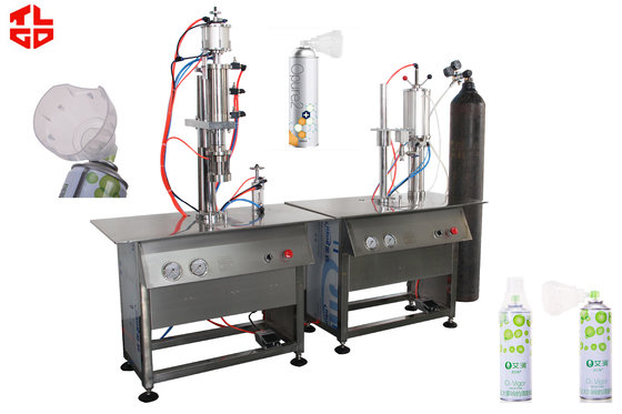 Aerosol Spray Oxygen Filling Machine Semi Automatic Compressed Air Source