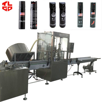 Automatic Aerosol Filling Machine / Equipment For Police Spray and Pepper Spray Bottle