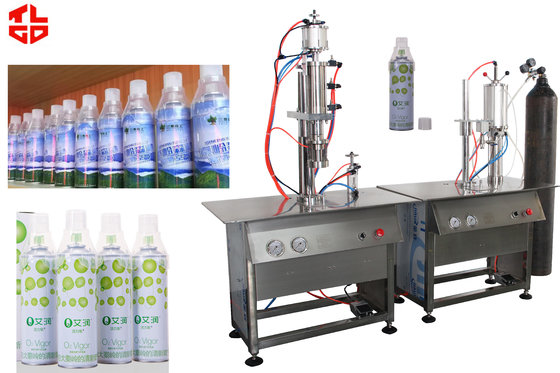 Pneumatic Semi Automatic Canned Fresh Air / Canned Oxygen Spray Filling Machines