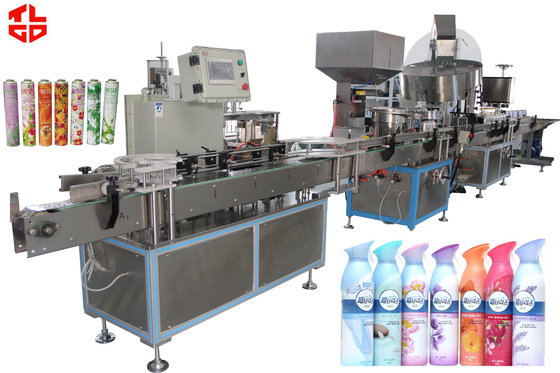 Body Spray / Deodorant Aerosol Paint Filling Machine , Aerosol Can Machine