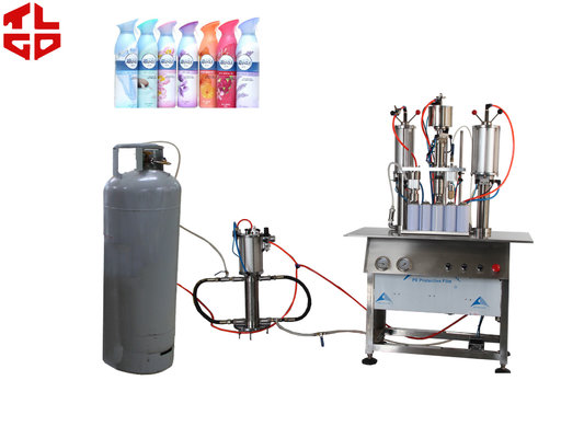 Pneumatic Control Air Freshener Filling Machine , Spray Can Filling Machine