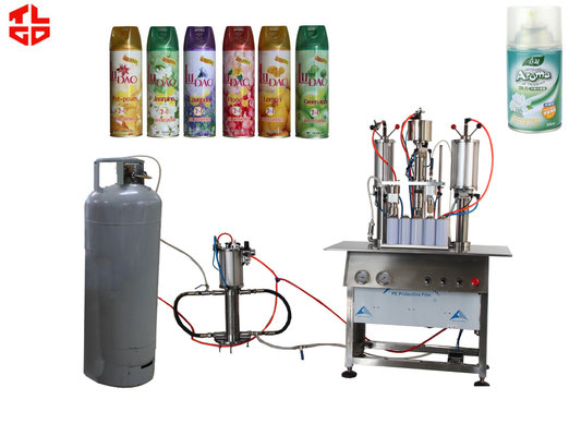 Pneumatic Control Air Freshener Filling Machine , Spray Can Filling Machine