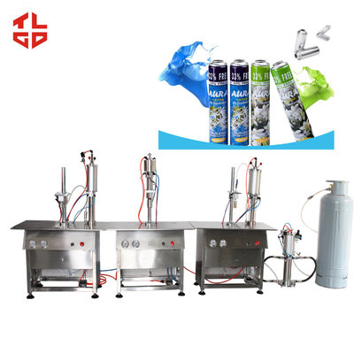 Aerosol Spray Filling Machines For Car Air Freshener 800-1100cans/Hour Filling Capacity