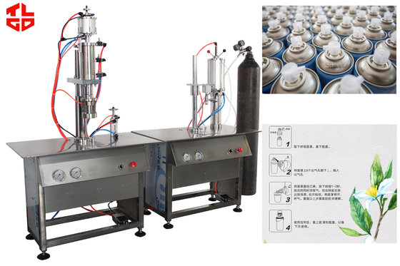 Semi Automatic Spray Can Aerosol Filling Machinery For Fresh Breathing Air
