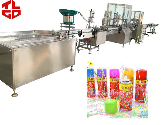 Pneumatic Power Automatic Aerosol Filling Machines For Snow Sprays Party Strings