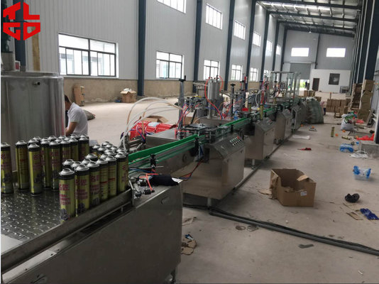 AC 380/50HZ 1.5kw Automatic Aerosol Filling Machine for Dashboard Cleaner & Polish Spray