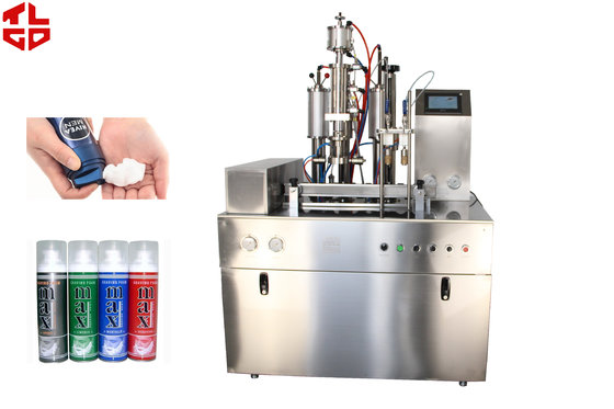 Bag On Valve Aerosol Filling Machine For Shower Gels / Shaving Gels / Shaving Foam