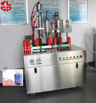 Semi- Automatic Bag On Valve Aerosol Spray Filling Machine PLC Controlled High Output