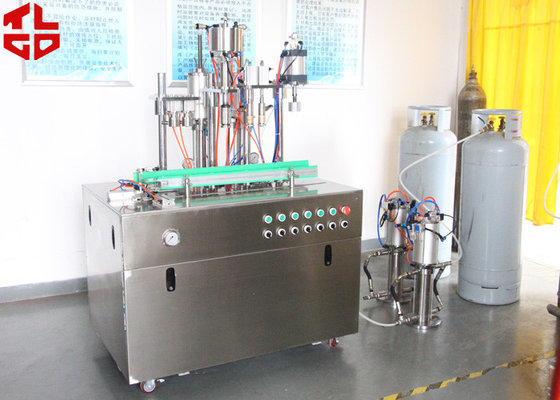 Efficient Can Filling Machine For Adhesive Remover Spray Semi Automatic 800-1100cans/Hour