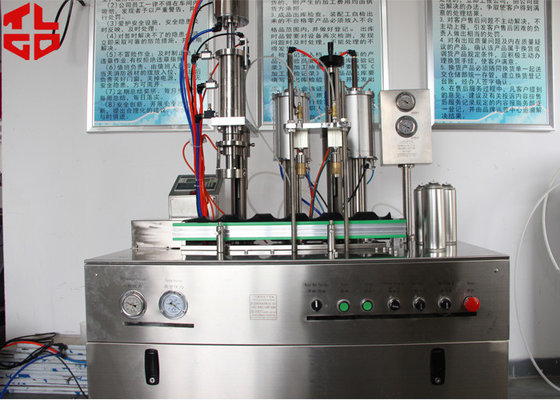 Semi- Automatic Bag On Valve Aerosol Spray Filling Machine PLC Controlled High Output
