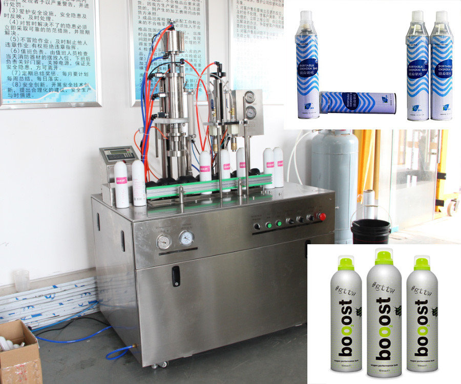 Fresh Air Crimping And Gas Filling Machine Semi Automatic For Aerosol Spray Can