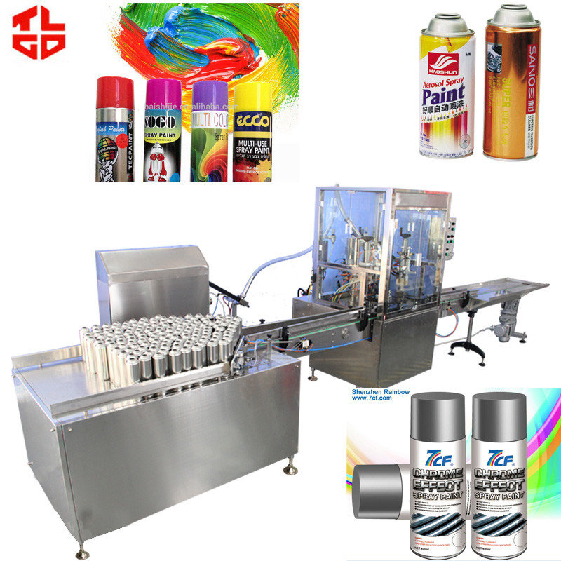 Automatic 450ml Aerosol Can Filling Machine For Colorful Car Rubber Paint