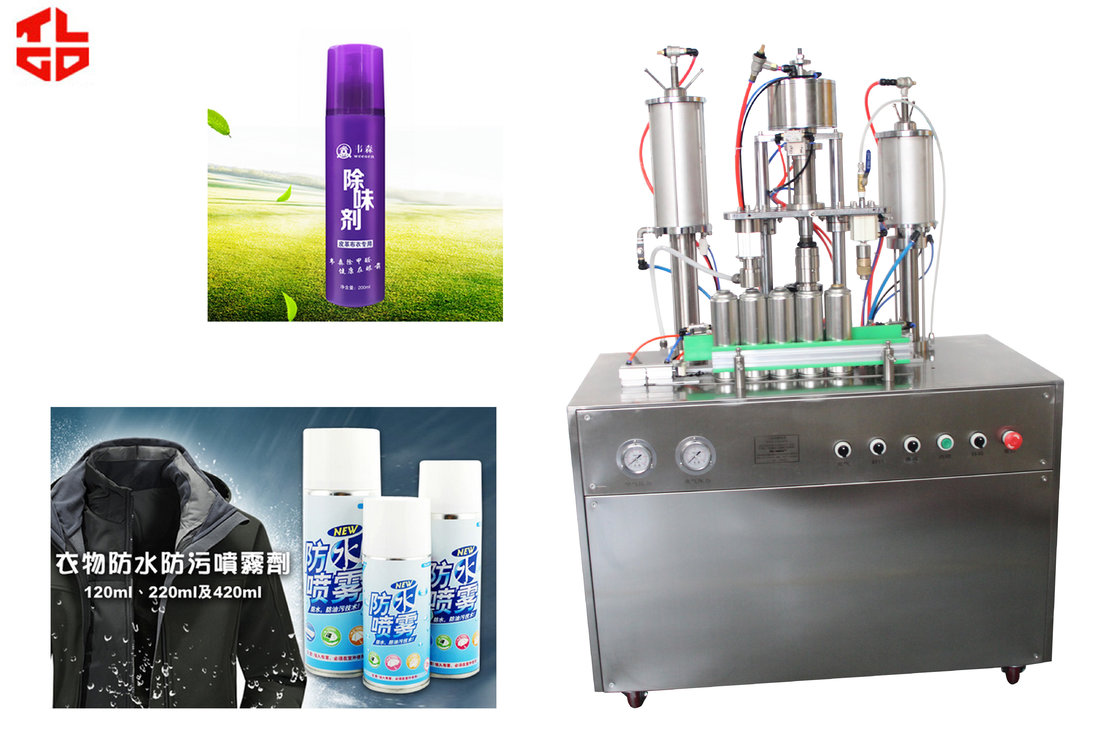 Semi Automatic Aerosol Spray Filling Machine for Leather Cleaner 0.65-1.0Mpa
