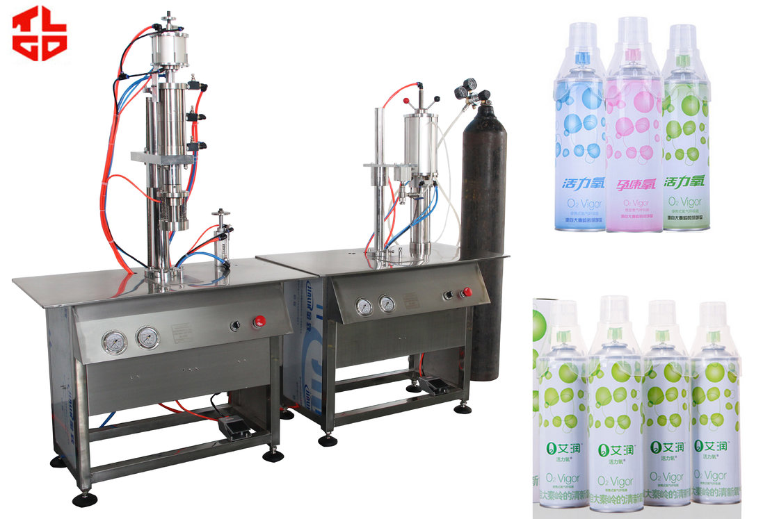 Semi Automatic Spray Can Filling Machine for Oxygen Gas / Fresh Air Canned