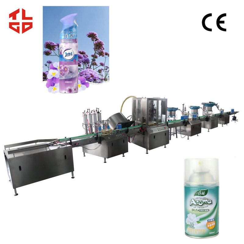 Pneumatic Aerosol Spray Filling Machine For Air Freshener Fully Automatic 2000-3200cans/Hr