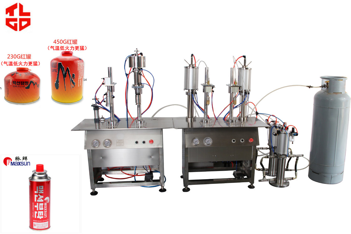 Stainless Steel LPG Gas Filling Machine For Cassette Can / Refrigerant Can / Altitude Gas Can