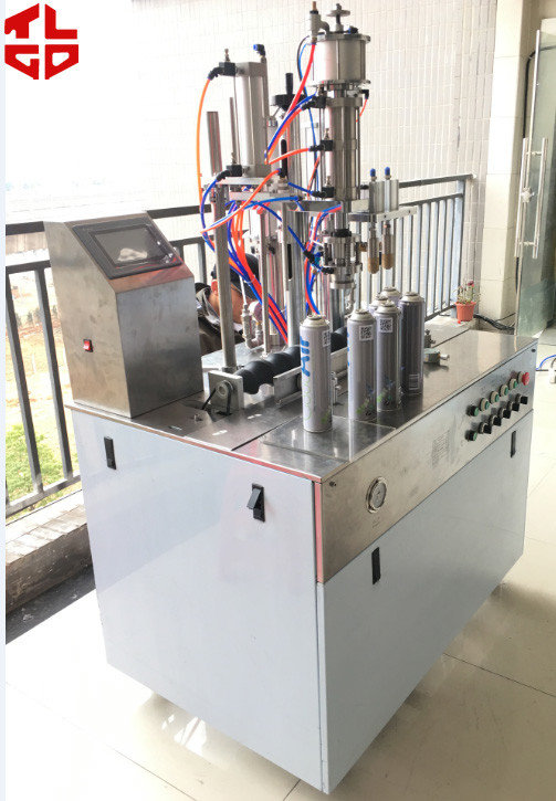 Automatic BOV Spray Can Filling Machine For  Bag On Valve  Avene Evian Cosmetic Spray