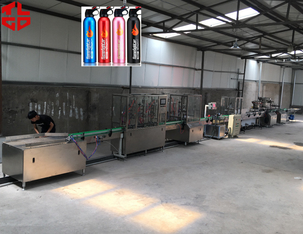 Automatic Bag On Valve Aerosol Filling Lines For Fire Extinguisher / Fire Annihilator
