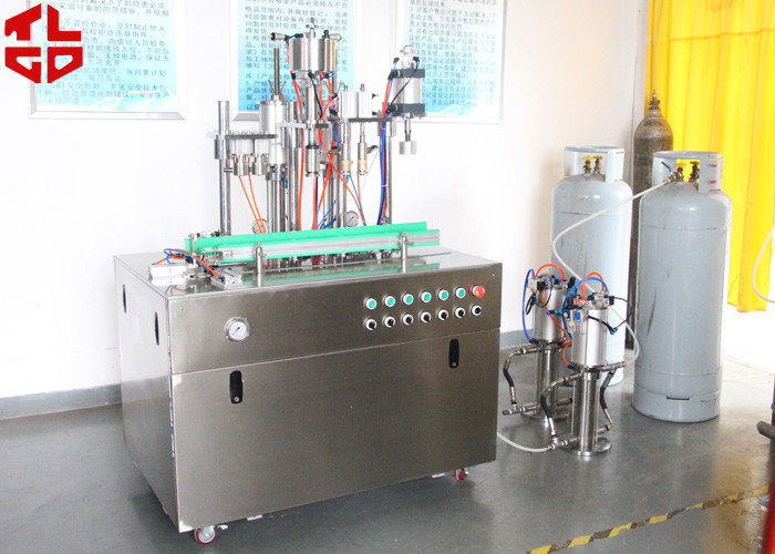 Efficient Can Filling Machine For Adhesive Remover Spray Semi Automatic 800-1100cans/Hour