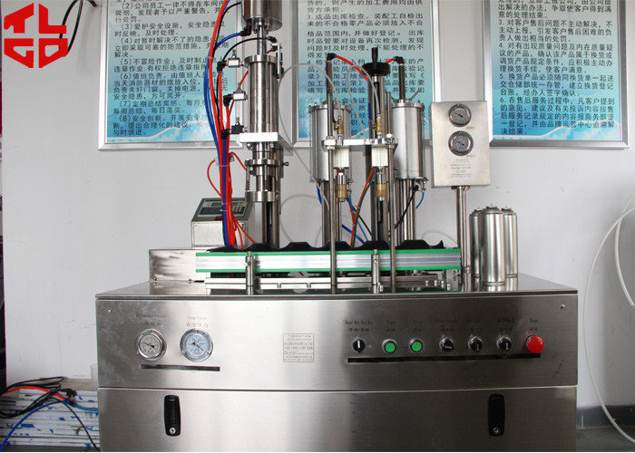 Semi- Automatic Bag On Valve Aerosol Spray Filling Machine PLC Controlled High Output