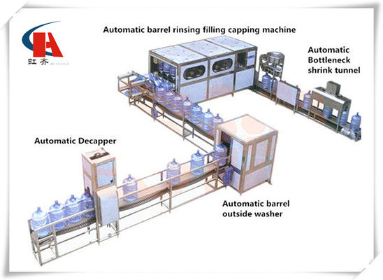 Mineral Water Production Line Clamp Transferring Technology For 3 - 5 Gallon