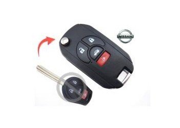Modified Folding Remote Key Shell 4 Button For Nissan