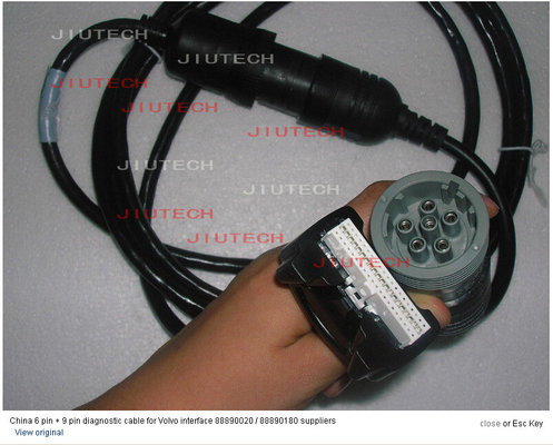 6 pin + 9 pin diagnostic cable for Volvo interface 88890020 / 88890180