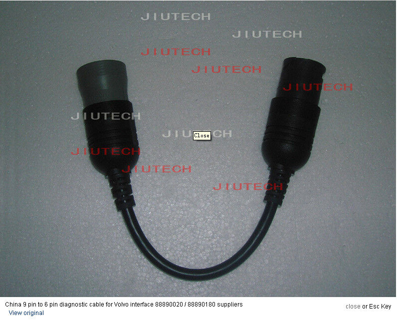 9 pin to 6 pin diagnostic cable for Volvo interface 88890020 / 88890180